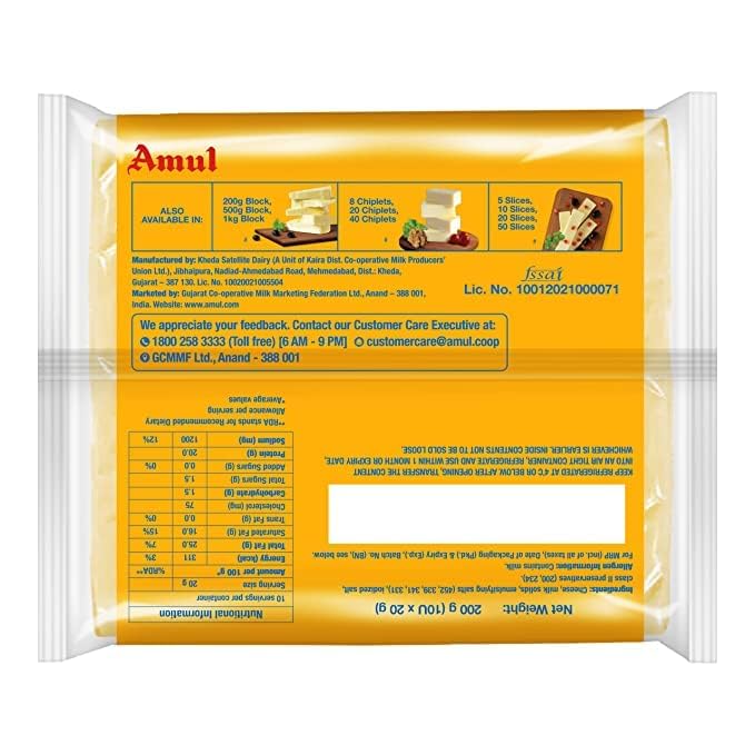 Amul Cheese Slices, 200 gm – shivsupermart.in